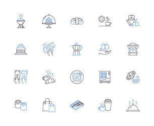 Cafe outline icons collection coffee Royalty Free Vector