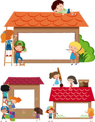 Doodle kids blank frame Royalty Free Vector Image