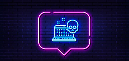 Cyber attack line icon ransomware threat sign Vector Image