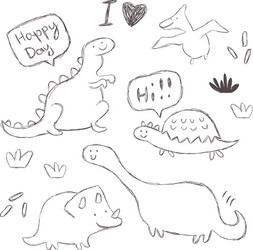 Hand drawing dinosaur Royalty Free Vector Image