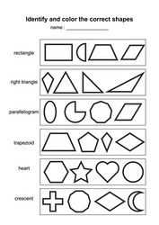 Identify and color the correct shapes educational Vector Image