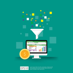 Information data collection filter concept Vector Image