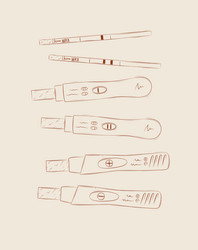 Realistic 3d detailed color pregnancy test set Vector Image