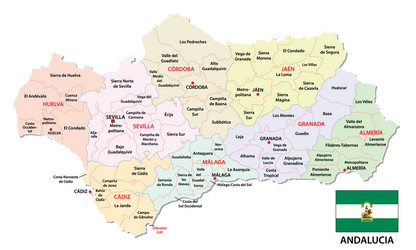 Andalusia road map Royalty Free Vector Image - VectorStock