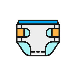 Diaper changing round compositions Royalty Free Vector Image