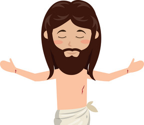 Jesus christ man cartoon Royalty Free Vector Image