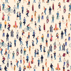 Seamless pattern with tiny people dressed Vector Image