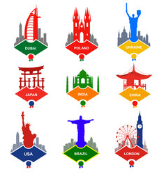 World country sticker Royalty Free Vector Image