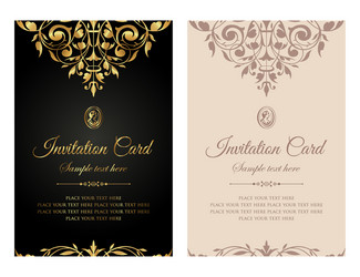 Invitation card - luxury black and gold style Vector Image