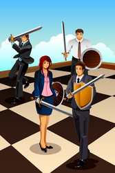 Businessmen characters fight Royalty Free Vector Image
