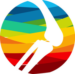 Colorful bone logo knee designs template Vector Image