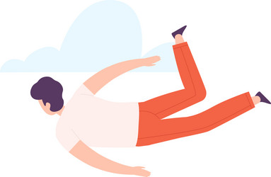 Floating man in the sky Royalty Free Vector Image