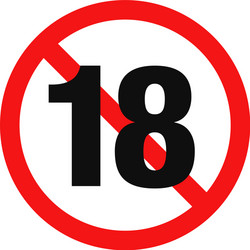 Under 18 years sign mark Royalty Free Vector Image