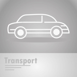 Car transport side view line icon on white Vector Image