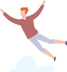 Flying man angel silhouette mythology symbol Vector Image