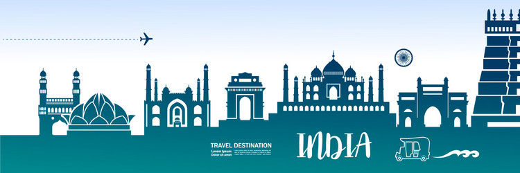 India tarval destination Royalty Free Vector Image