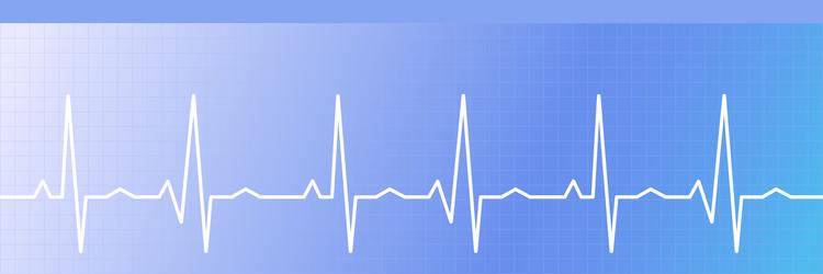 Panoramic blue medical background pulse line Vector Image