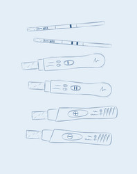 Realistic 3d detailed color pregnancy test set Vector Image