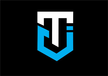 Stiff art style of black and white tj initial Vector Image