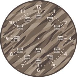 24 hour military time and standard clock Vector Image