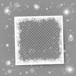 Christmas winter snow template with bottom shadow Vector Image