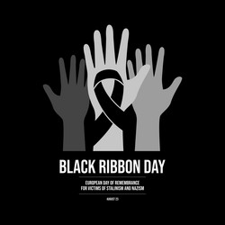 Black ribbon day poster Royalty Free Vector Image