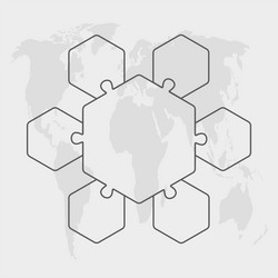 Six Piece Puzzle Vector Images (over 270)