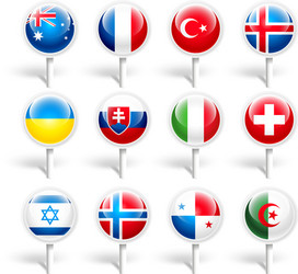World flags icon set Royalty Free Vector Image
