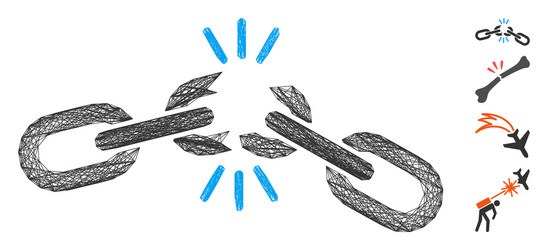 Gold square mosaic chain damage Royalty Free Vector Image