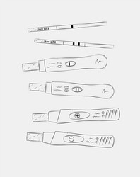 Realistic 3d detailed color pregnancy test set Vector Image