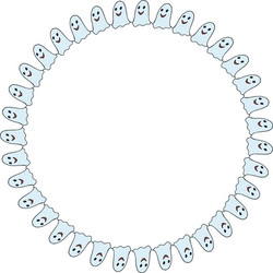 Round frame with ghost for halloween image Vector Image