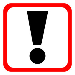 A red icon with an exclamation point Royalty Free Vector