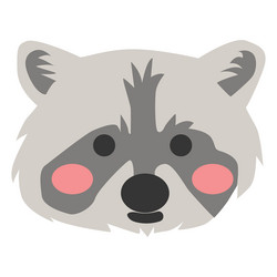 Raccoon eating acorns flat cartoon Royalty Free Vector Image