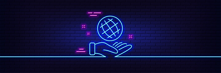 Safe planet line icon world sign ecology Vector Image