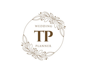 Tp initials letter wedding monogram logos Vector Image