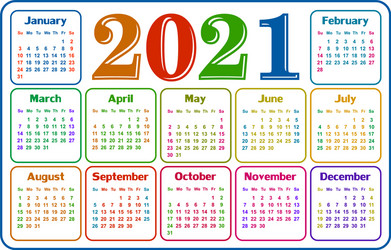 Calendar for 2021-2022 Royalty Free Vector Image