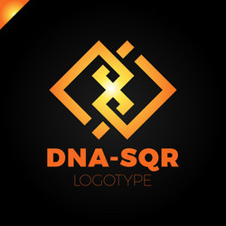 Dna two square concept logo template Royalty Free Vector