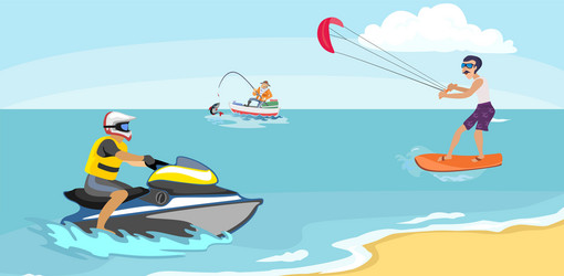 Businessman riding water ski Royalty Free Vector Image