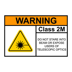 Laser radiation danger class 2m label icon safety Vector Image