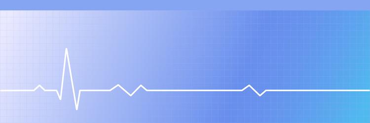 Panoramic blue medical background pulse line Vector Image