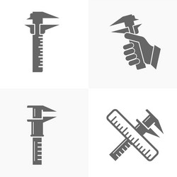 Set ruler tools icon engineering simple icon Vector Image