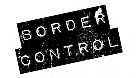Border control rubber stamp Royalty Free Vector Image