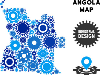 Composition angola map of repair tools Royalty Free Vector