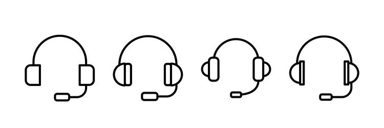 Headphone icon headset icon symbols Royalty Free Vector