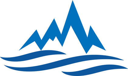 Mountain and water logo icon design template Vector Image