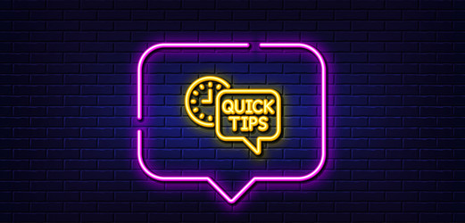 Quick tips line icon helpful tricks sign neon Vector Image