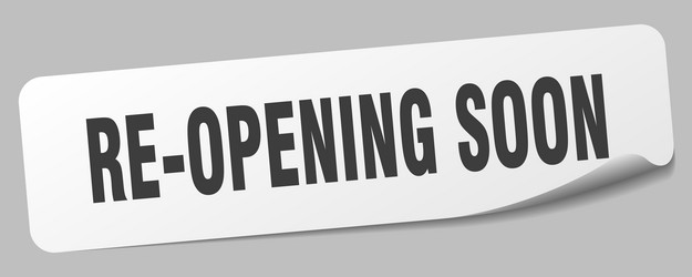 Opening soon sticker label Royalty Free Vector Image