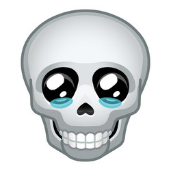 Simple bone skull large size of emoji Royalty Free Vector