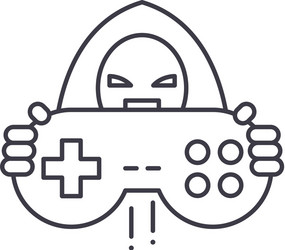 Game cheat icon black sign with editable Vector Image