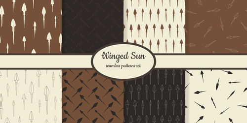 Seamless patterns with ancient arrowheads Vector Image